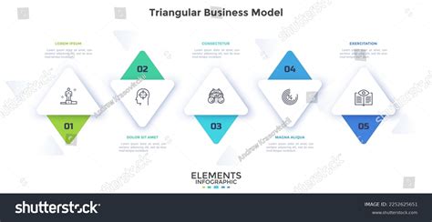 Diagram Five Triangular Elements Arrows Placed Stock Vector Royalty