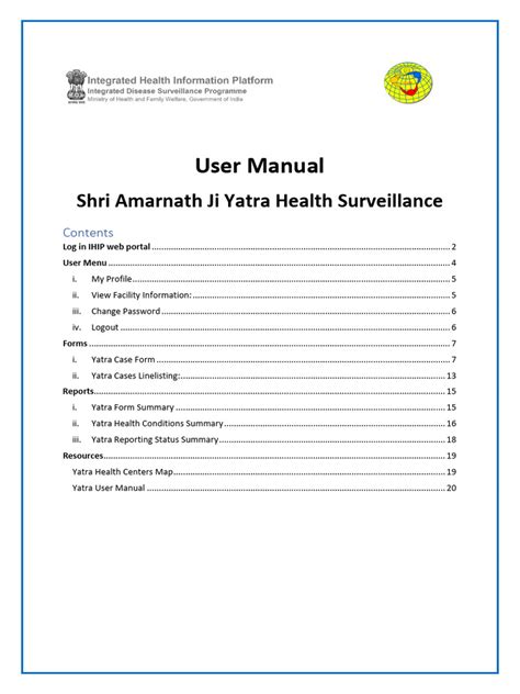 User Manual Shri Amarnath Ji Yatra Health Surveillance V2 Pdf User Computing Login