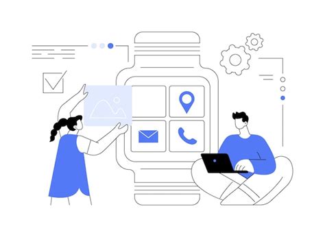 Premium Vector Smartwatches Mobile Apps Development Abstract Concept