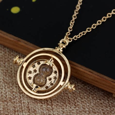 Harry Potter Rotating Time Turner With Hourglass Gold Toned Metal