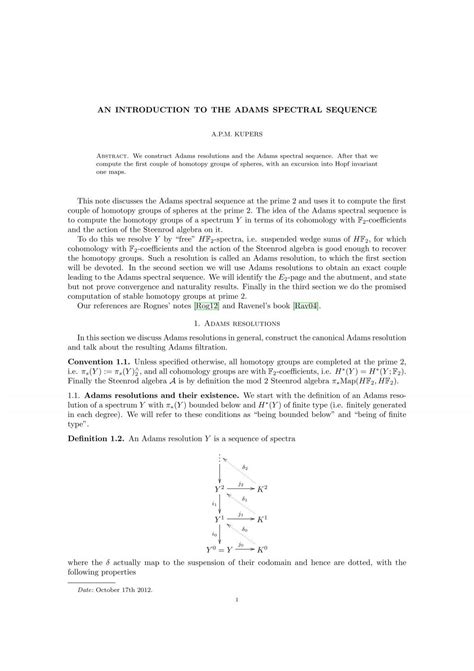 an introduction to the adams spectral sequence this