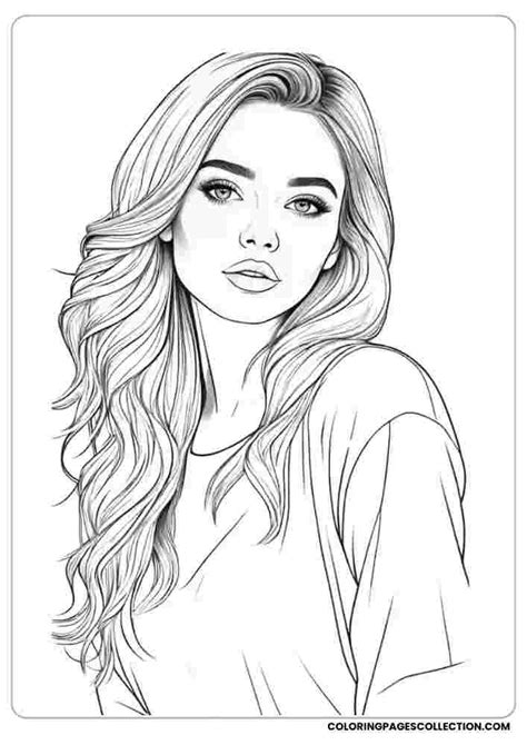 Face Realistic Girl Coloring Pages Free Printable Download Pdf