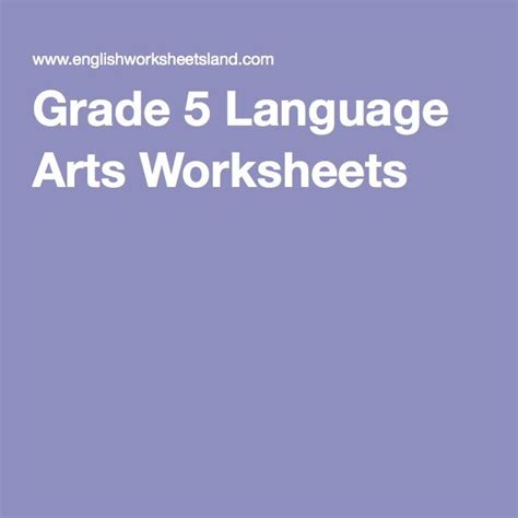 Grade 5 Language Arts Worksheets Language Arts Worksheets Art