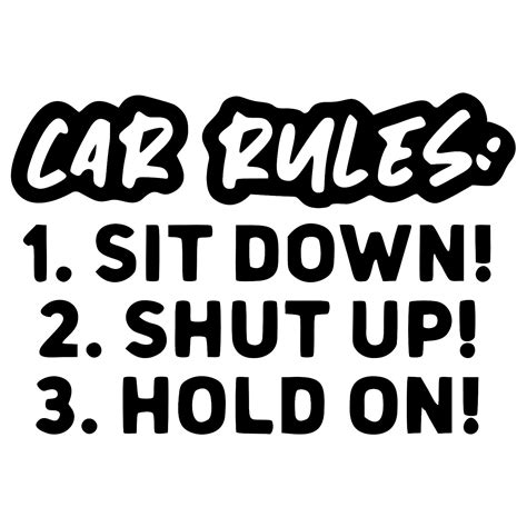 Car Rules Decal Stickers Jdm Car Truck Tumbler Window Bumper 22