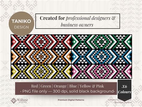 Taniko Png Pattern Māori Digital Design Indigenous Geometric 6