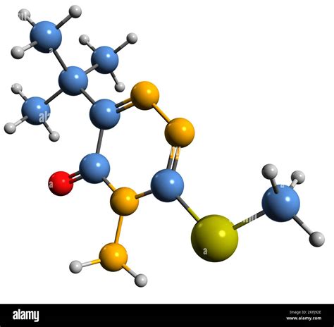 3d Image Of Metribuzin Skeletal Formula Molecular Chemical Structure