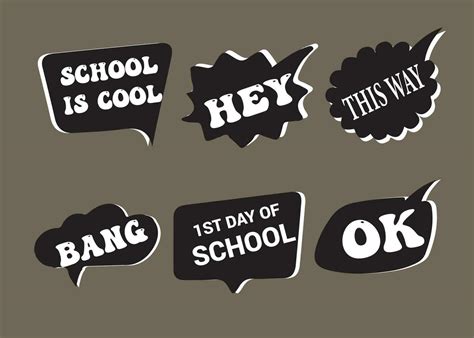 Back To School In Comic Speech Bubbles Pop Art Style Education