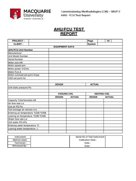 Mut 9 Fcu Ahu Test Report Pdf