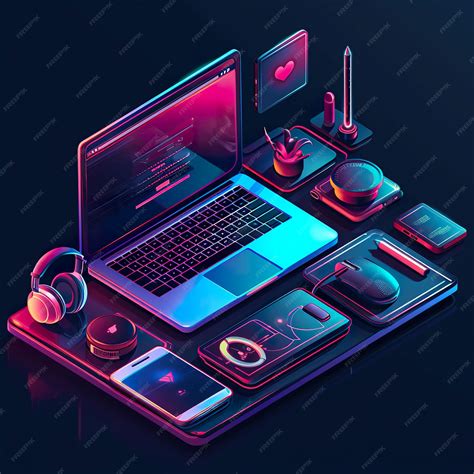 Premium Photo Illustration Of Modern Technological Devices Set