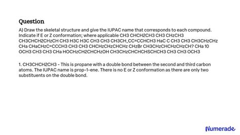 Solved A Draw The Skeletal Structure And Give The Iupac Name That Corresponds To Each Compound