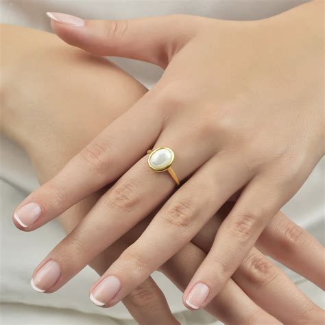 Mother Of Pearl Ring Mothers Ring Gold Pearl Ring Vintage Rings