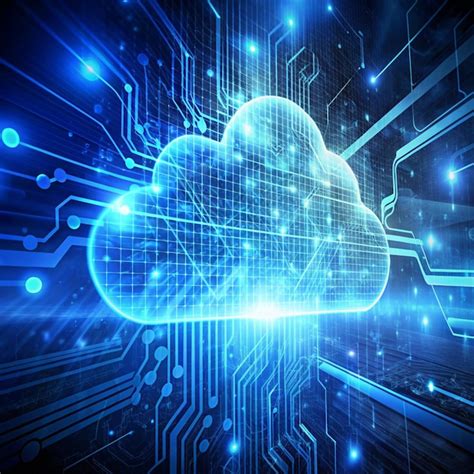 Cloud Computing Diagram Network Data Storage Technology Service Premium Ai Generated Image