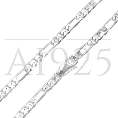925 Sterling Silver Figaro Chain Ai925