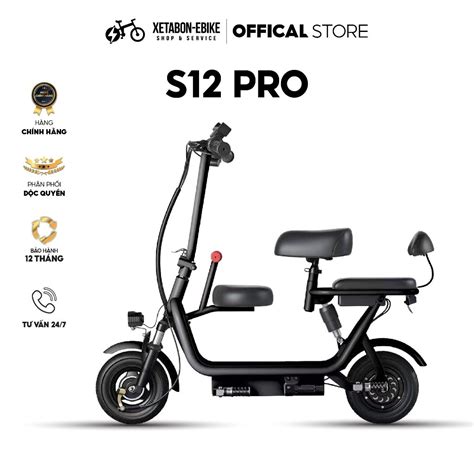 Xe Scooter điện S12 Pro Xe điện Gấp Gọn động Cơ 350w Bảo Hành Chính