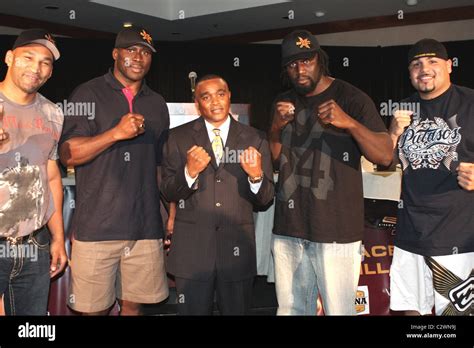 Fres Oquendo Duncan Dokiwari Promoter Don House Cisse Salif And Javier Mora Press Conference