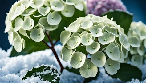 Hydrangea In Winter Premium Ai Generated Image
