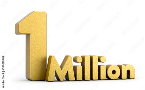 3d Golden 1m Isolated On Background 3d Illustration Stock