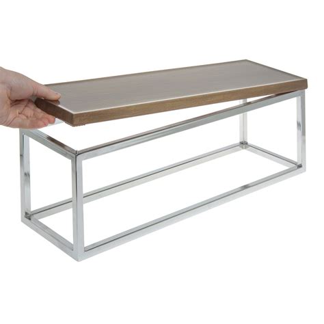 Expressly Hubert® Cerve Collection Large Rectangular Chrome Riser With