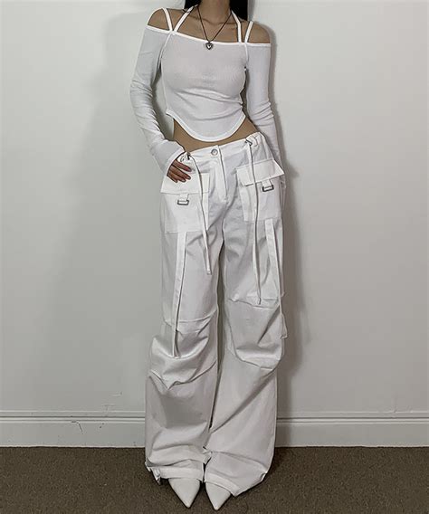 모레이스 재진행주문폭주 투웨이 핀턱 스트링 로우라이즈 카고 조거 와이드팬츠블랙아이보리옐로우