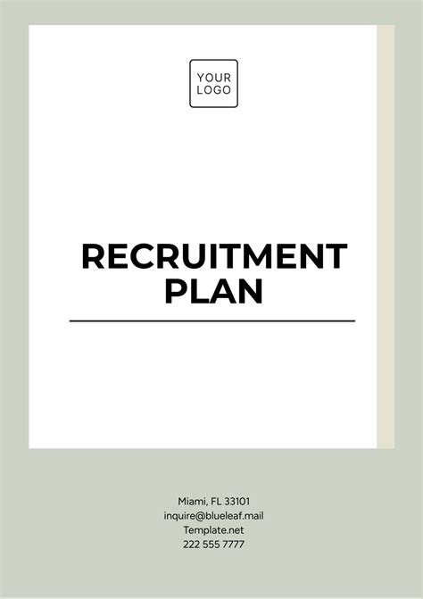 Free Recruitment Plan Templates Editable And Printable