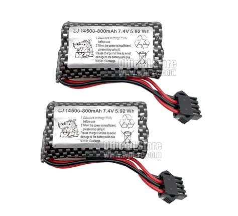 2pcs 2s 7 4v 800mah Li Ion Battery 14500 New 4 Pins Wpl Rc Official Store