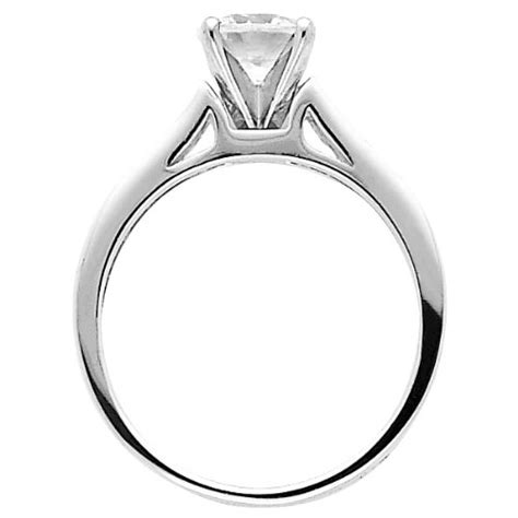 14k White Gold Round Solitaire Cz Cubic Zirconia Wedding Engagement Ri