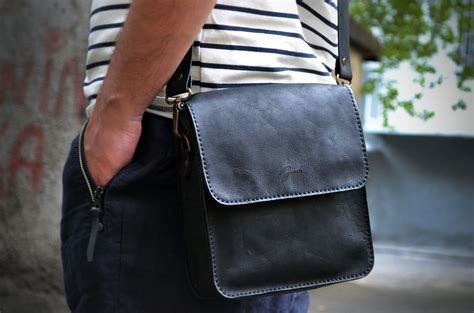 Leather Messenger Bag For Men Small Leather Shoulder Bag Full Grain