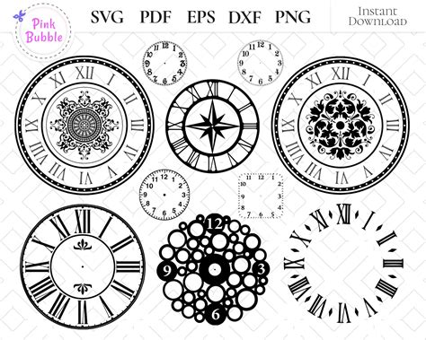 Clock Face SVG Clock Face Template Clock Face Clipart Clock Etsy