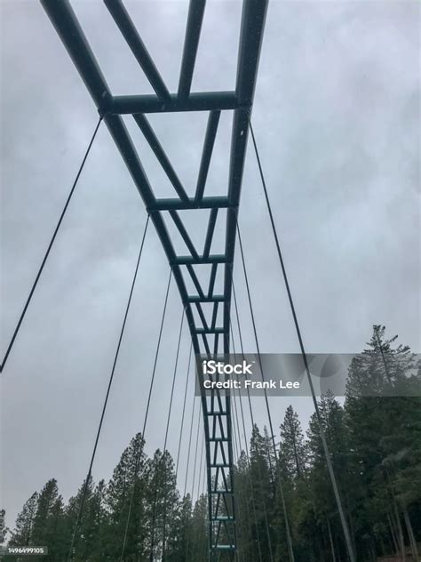 Close Up View Of The Wagon Creek Pedestrian Bridge At Lake Siskiyou