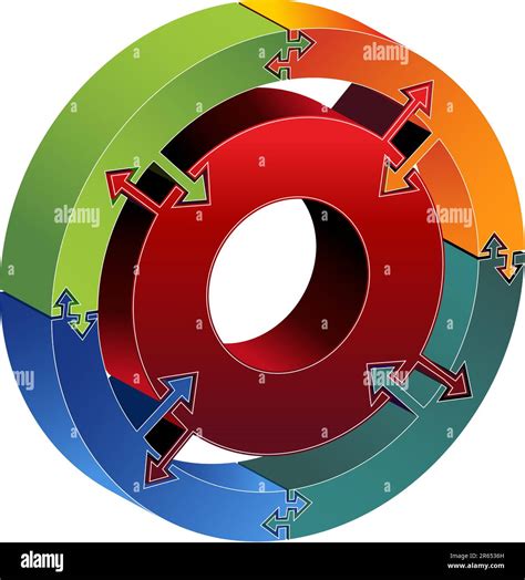 D Process Circle Diagram With Rotating Arrows Stock Vector Image Art Alamy