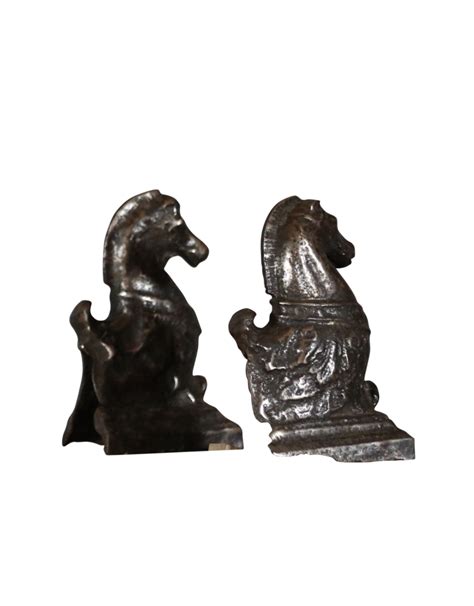 Período Temprano Caballo Andiron The Antique Fireplace Bank