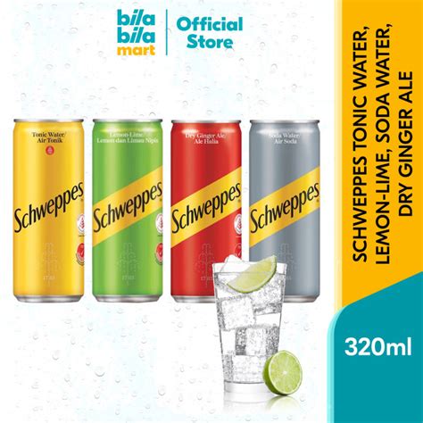 Schweppes Ginger Ale Lemon Lime Soda Water Tonic Water 320ml Lazada