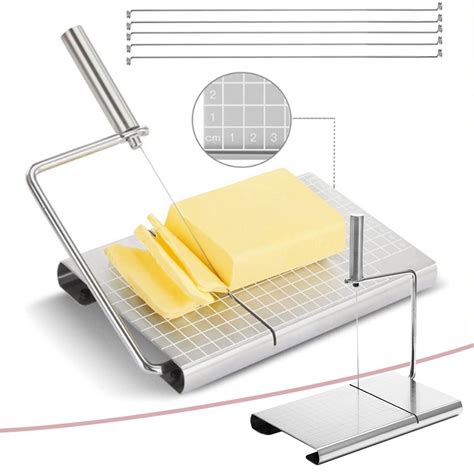 Kqjqs Premium Heavy Duty Cheese Cutter With 6 Spare Wires Ideal For