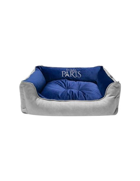 מיטה איכותית קטיפתית לכלב קטן Cazo Paris Navy Blue