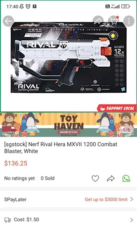 Nerf Rival Hera Mxvii 1200 Hobbies And Toys Toys And Games On Carousell