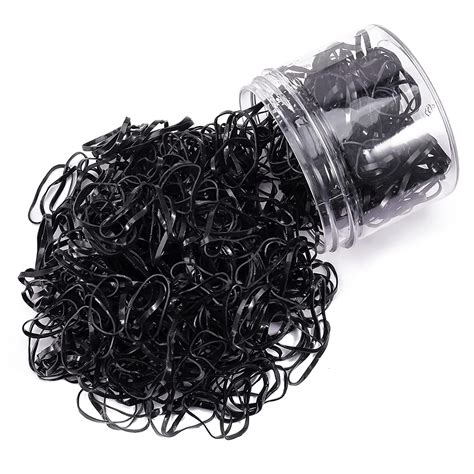 Ziediop 1000pcs Black Elastic Hair Bands Mini Rubber Hair Ties With
