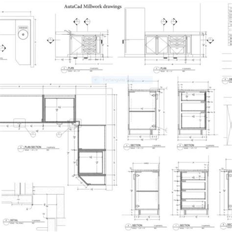 Millworks Kitchen Cabinet Wardrobe And Woodwork Shop Drawings