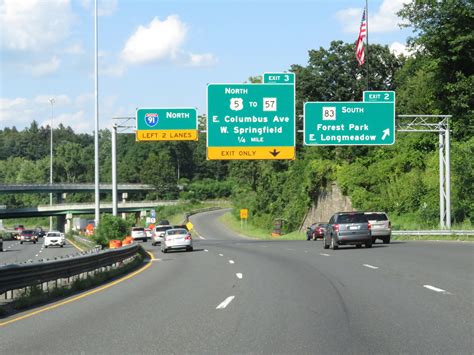 Massachusetts Interstate 91 Northbound Cross Country Roads