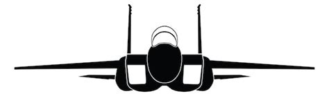 Premium Vector Jet Fighter Silhoutte F15 Eagle Front View