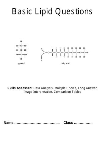 Ocr A Level Biology Lipids Teaching Resources