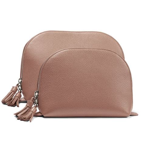 Clamshell Makeup Bags Full Grain Leather