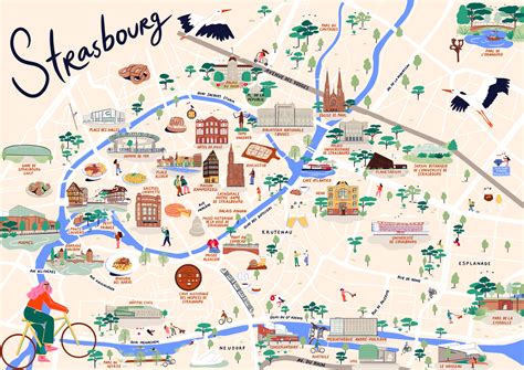 Illustrated Map Of Strasbourg Behance