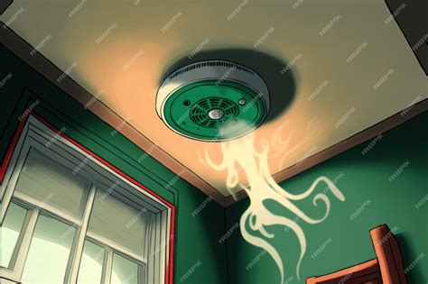 Smoke Detector Of Fire Alarm In Action Premium Ai Generated Image