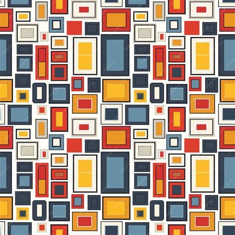 Premium Photo Seamless Flat Vector Rectangular Geometric Pattern