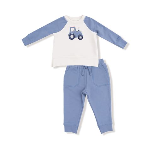 Raglan Sweatshirt And Jogger Set Mini Tractors Little Bird Denver