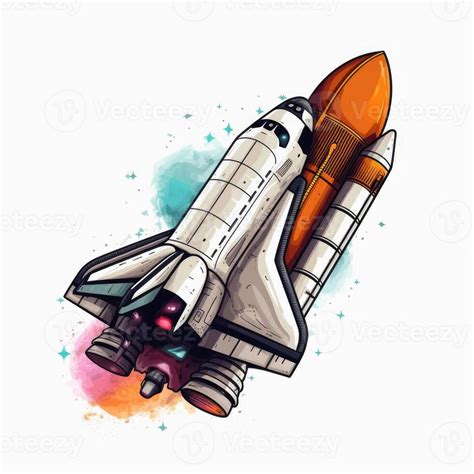 Cartoon Rocket Space Ship Take Off Isolated Illustration Spaceship Icon Logo 22983895 Stock