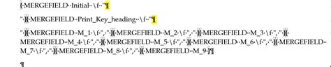 When Editing A Mergefield Can I Specify A Paragraph Mark In The Text