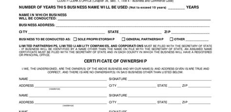 Assumed Name Certificate ≡ Fill Out Printable Pdf Forms Online