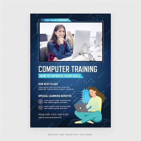Premium Vector Computer Education Flyer Template In Vector For It Class
