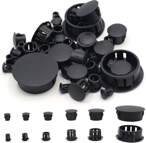 Joyangy 6 Sizes Black Plastic Door Screw Cover Assorted Nylon Locking Hole Plug For